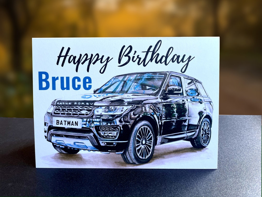 Range Rover Birthday Card Personalised Black Land Rover Range - Etsy