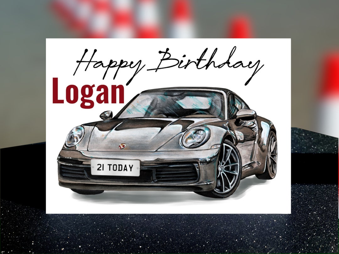Personalized Porche 911 Birthday Card for Him, Personalized Birthday ...