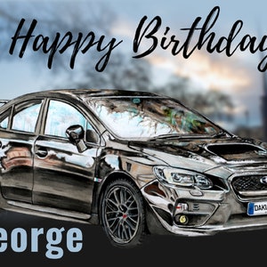 Personalized Subaru WRX Birthday Card for Him, Personalised Birthday ...