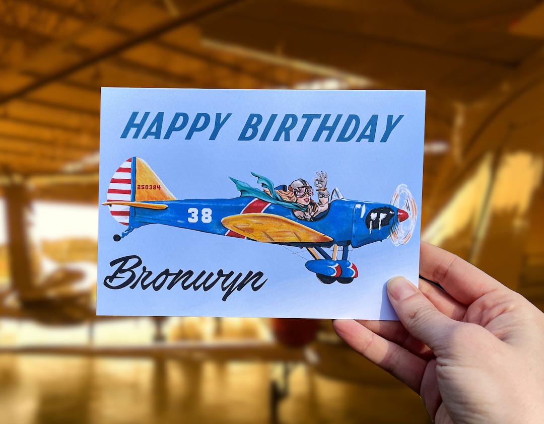 Personalized Pilot Birthday Card for Her, Personalised Name and ...