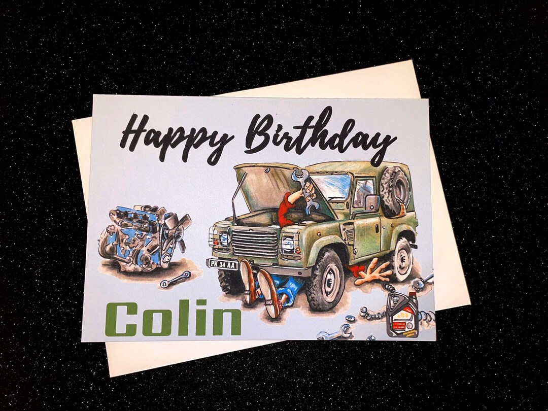 Personalized Birthday Card Land Rover, Personalised Number Plate, Land ...