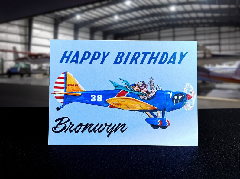 Personalized Pilot Birthday Card for Her Personalised Name - Etsy