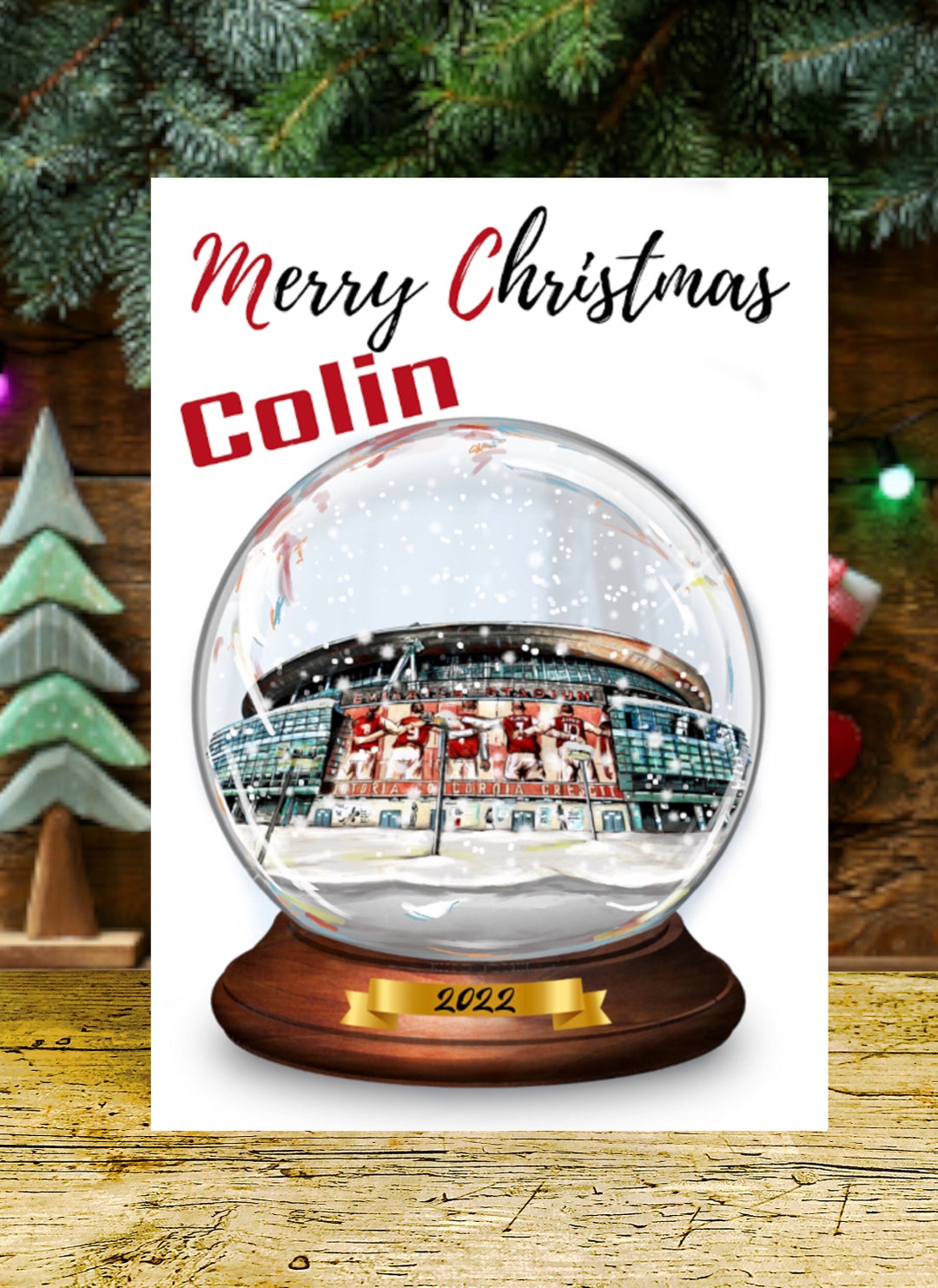 Personalized Arsenal Christmas Card for Him Personalized - Etsy UK