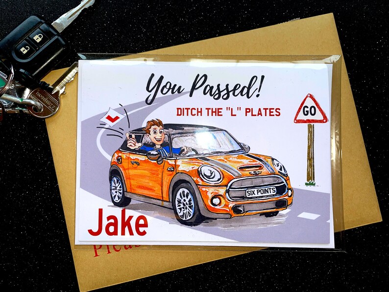 Driving Test Card Personalised Name and Number Plate Passed | Etsy UK