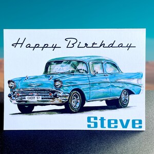 Classic Chevy Belair Birthday Card for Him, Personalized Chevy Number ...