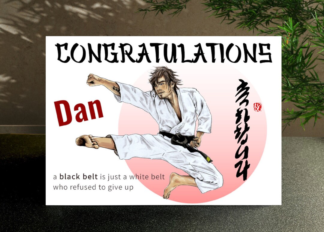 Personalized Taekwando Karate Card, Personalized Congratulations Card ...