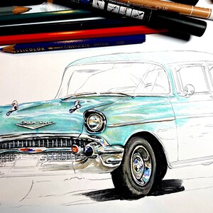 Classic Chevy Belair Birthday Card for Him, Personalized Chevy Number ...