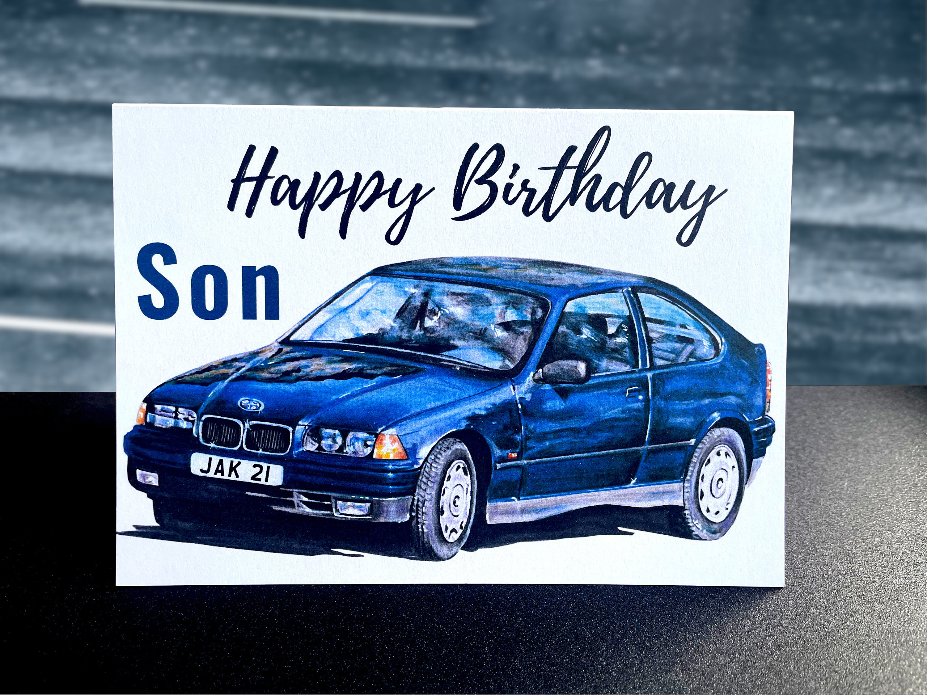 Personalized Blue BMW Coupe Birthday Card for Him - Etsy UK