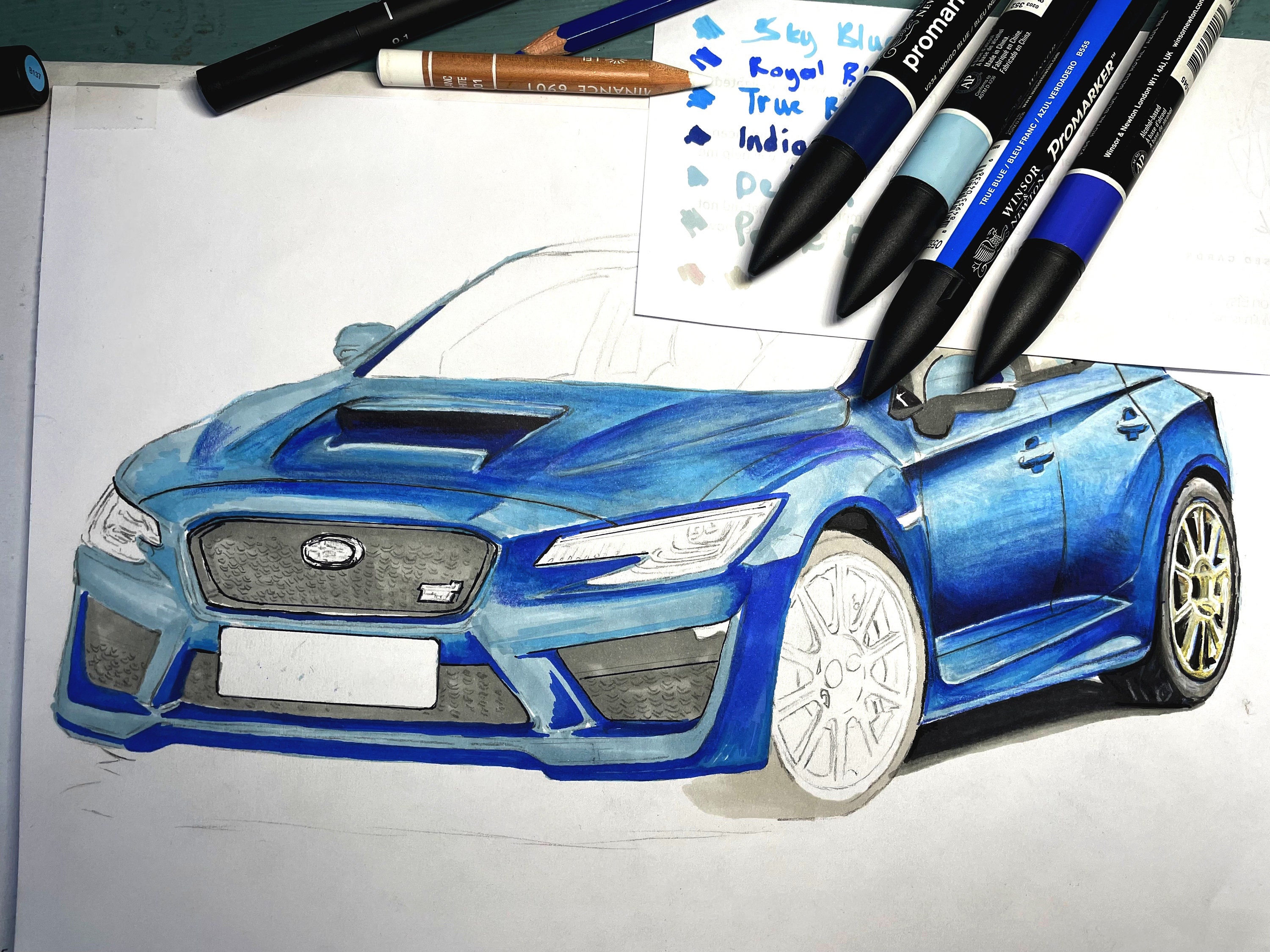 Personalized Blue Subaru Birthday Card for Him Personalised - Etsy