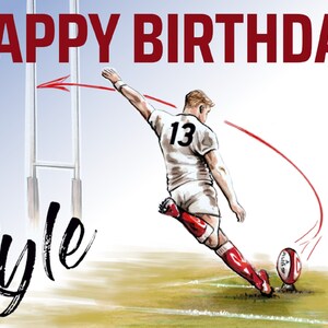 Personalized Birthday Card for Young Rugby Players, Personalized Rugby ...
