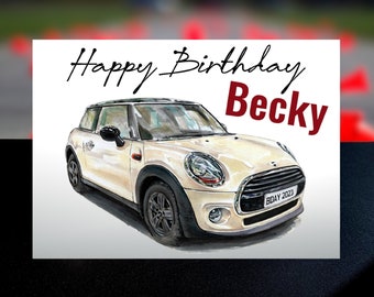 Mini Cooper S Car Front View Greetings Card Birthday Card - Etsy