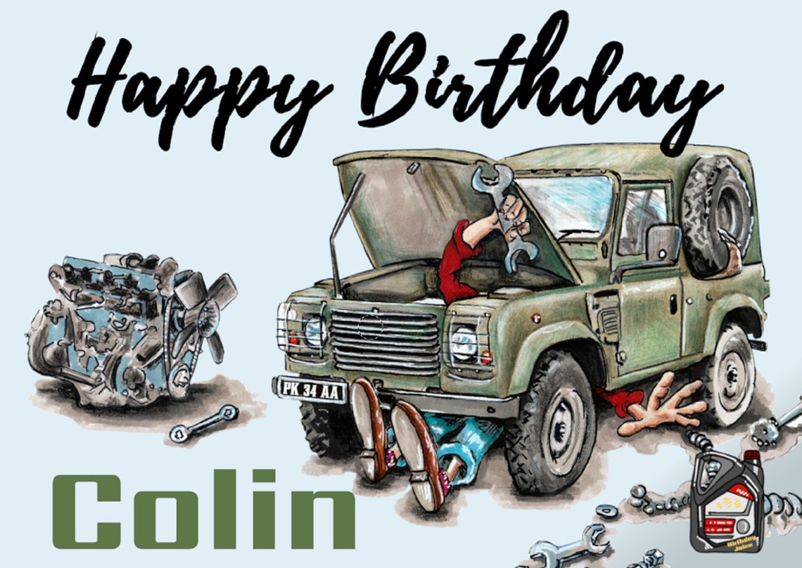 Personalized Birthday Card Land Rover Personalised Number - Etsy UK