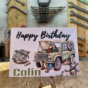 Personalized Land Rover Mechanic Birthday Card for Him, Funny ...