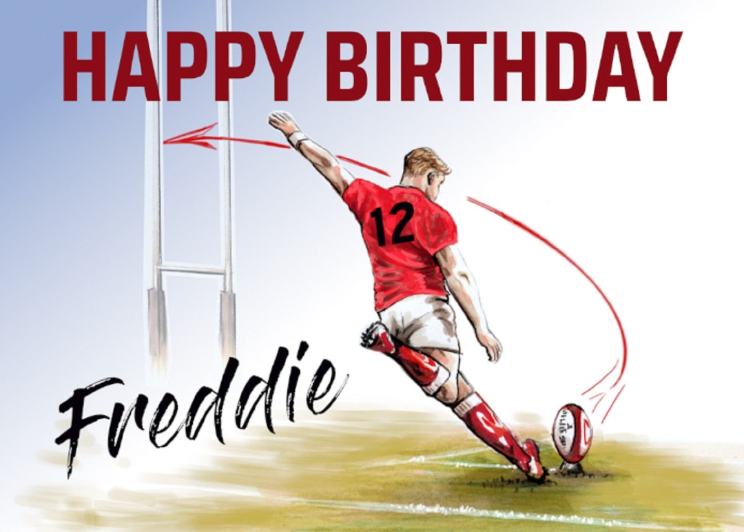 Personalised Birthday Card for Young Rugby Players - Etsy