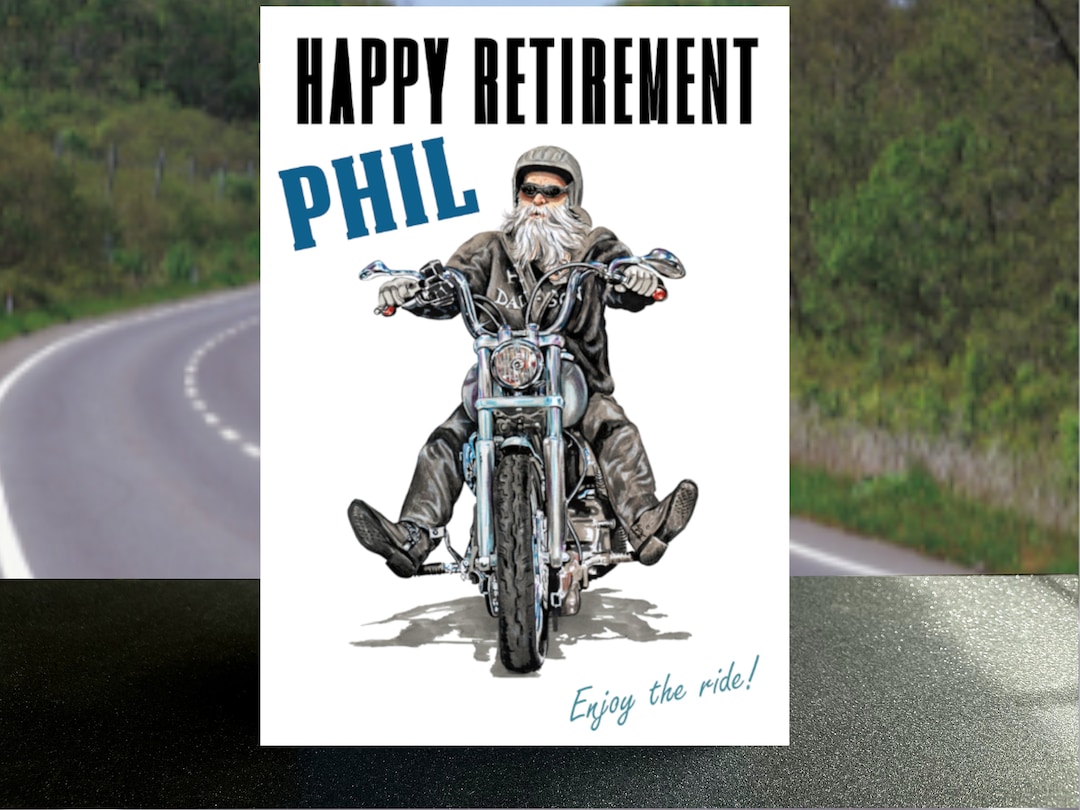 Personalized Motorbike Retirement Card for a Harley Davidson Bike Lover ...