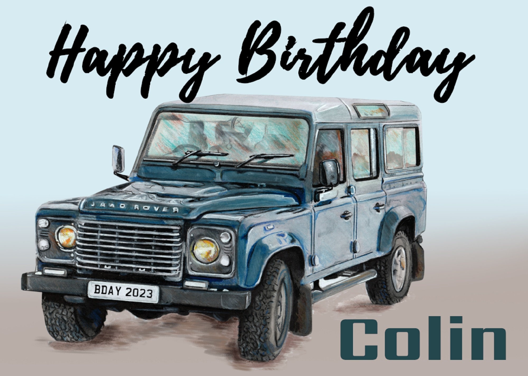 Personalised Land Rover Defender Birthday Card for Him - Etsy