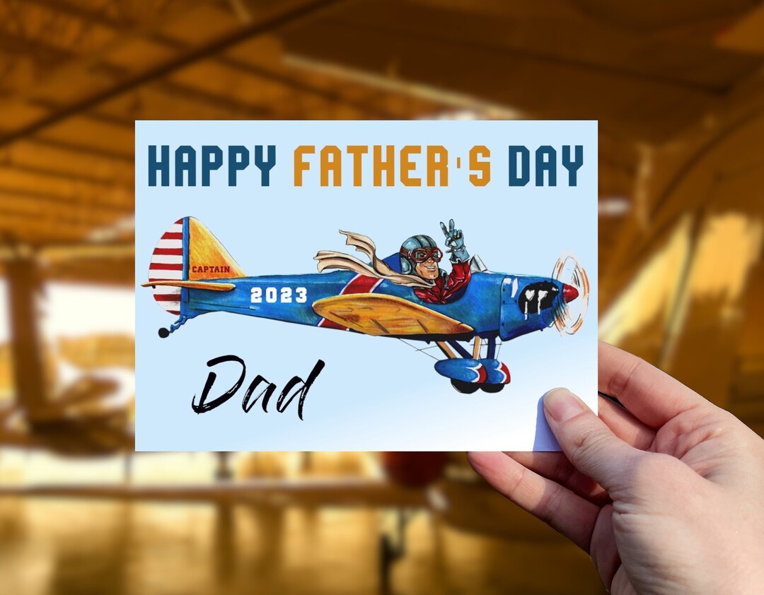 Personalized Pilot Father's Day Card for Him, Personalized Airplane ...