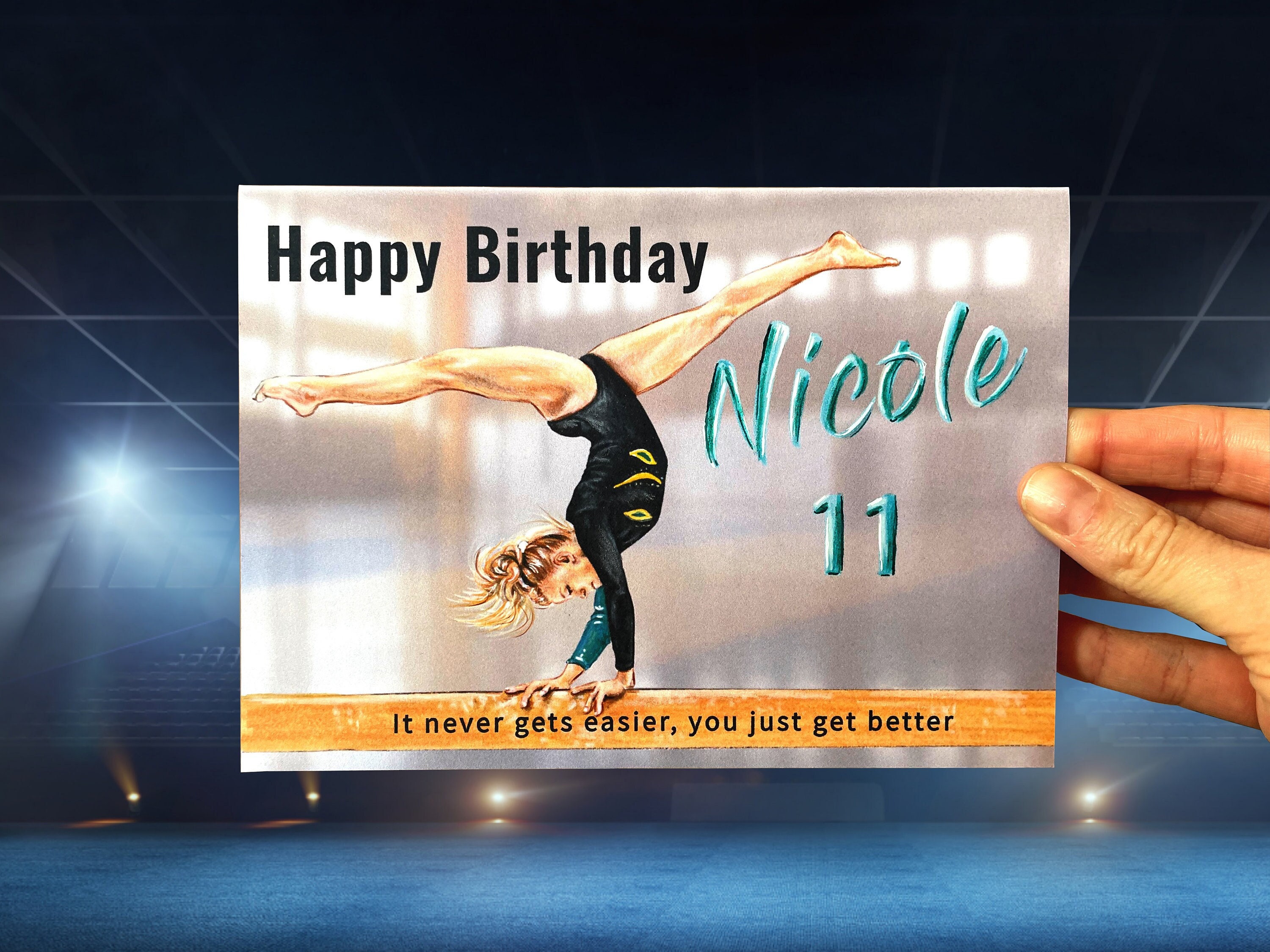Personalised Birthday Card for Girls Who Love Gymnastics - Etsy
