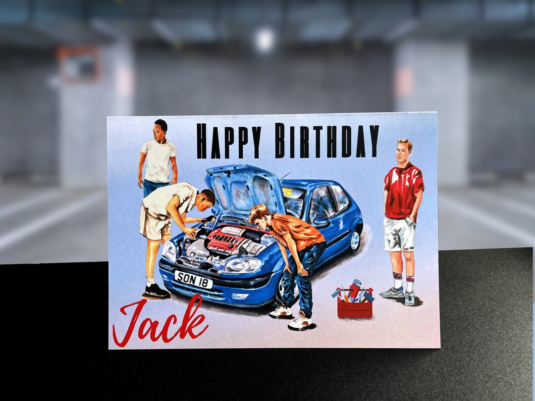 Personalized Rally Birthday Card Personalised Boy Racer Card - Etsy