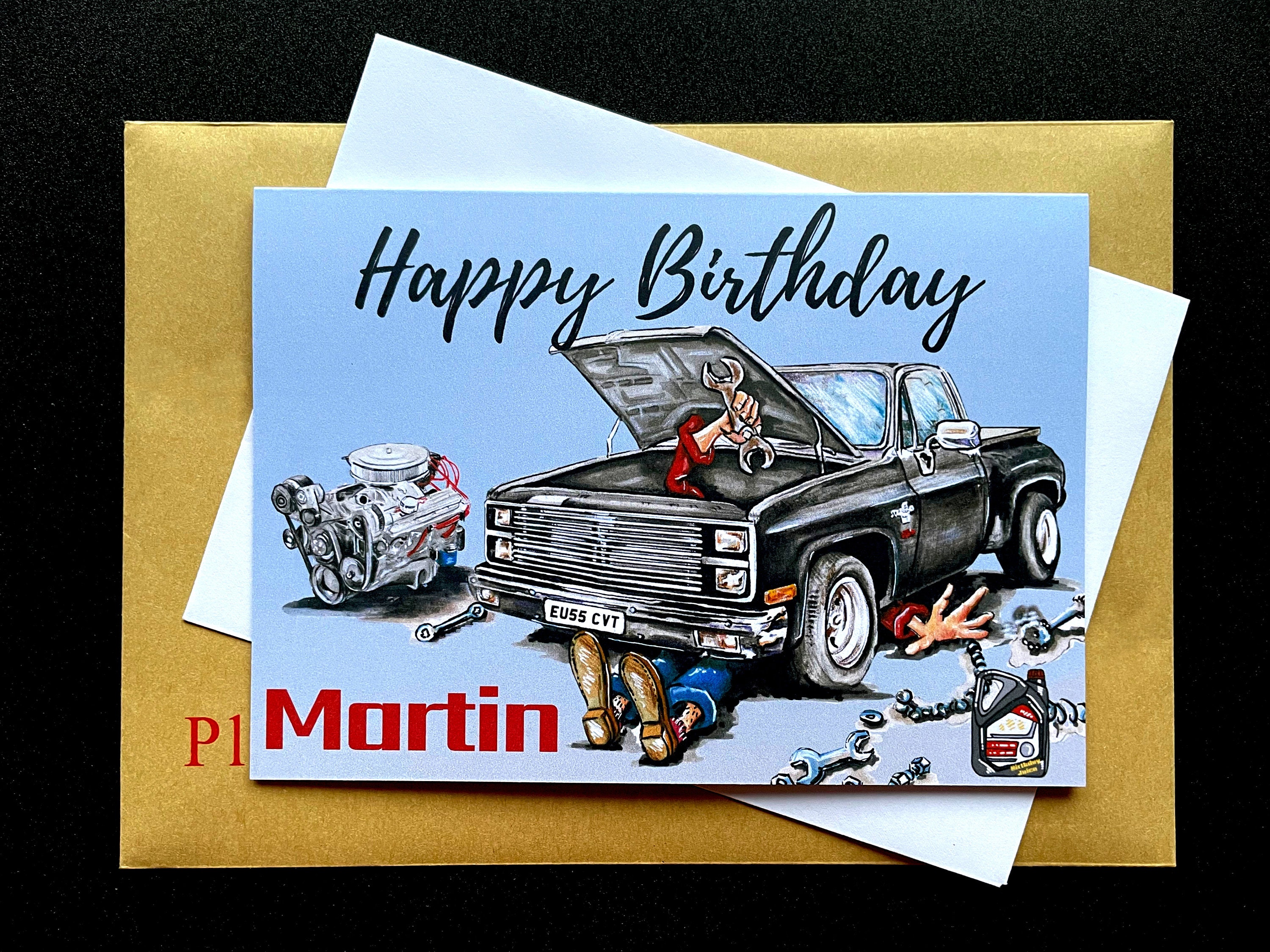 Personalized Classic Chevy Pick up Truck Birthday Card for - Etsy Finland