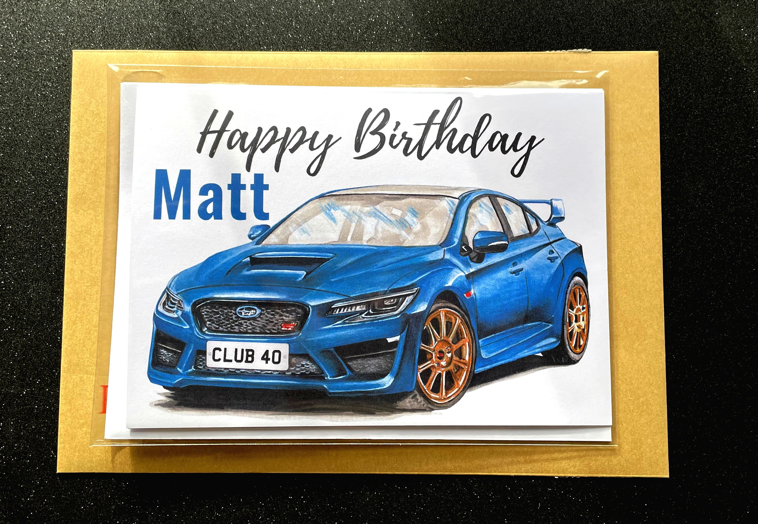 Personalized Blue Subaru Birthday Card for Him Personalized - Etsy UK