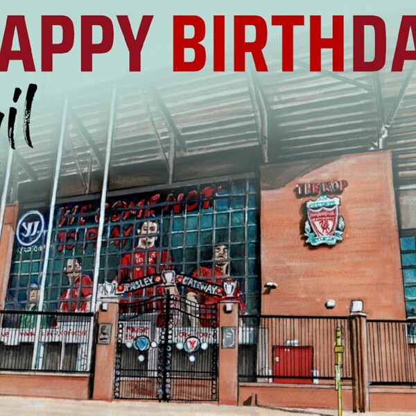 Liverpool Stadium Birthday Card - Etsy