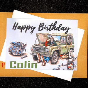 Personalized Birthday Card Land Rover Personalised Number - Etsy