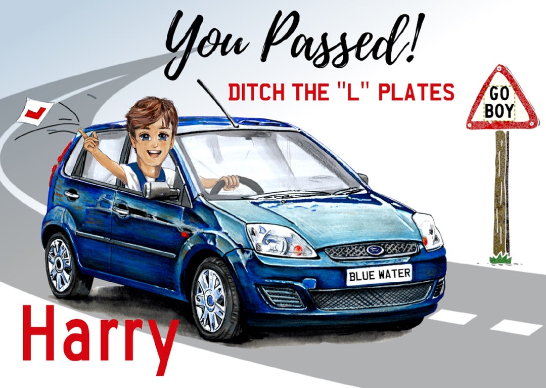 Driving Test Card, Personalised Name and Number Plate Passed Driving ...