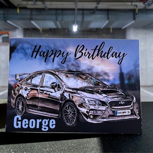 Personalized Subaru WRX Birthday Card for Him, Personalised Birthday ...