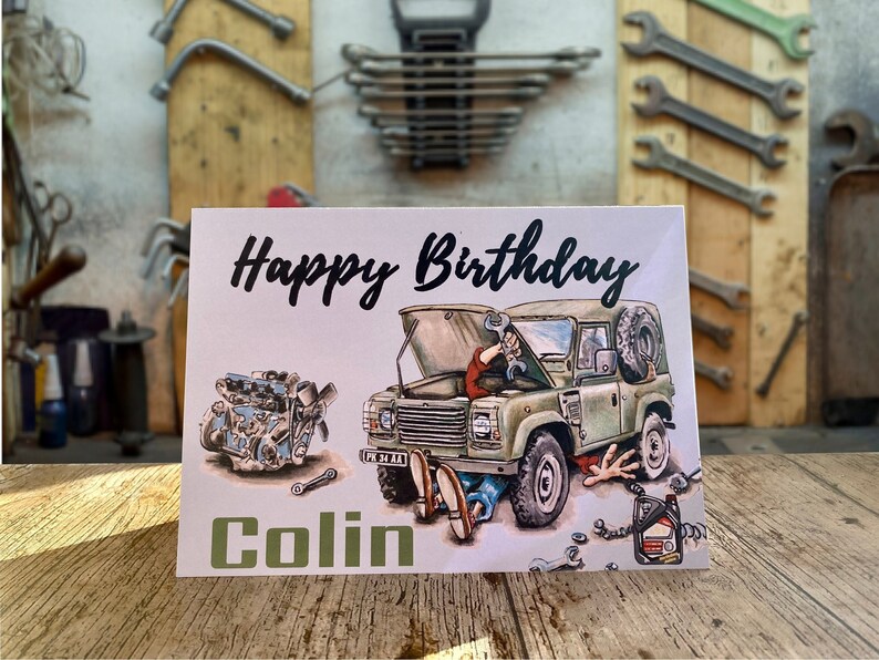 Personalized Birthday Card Land Rover Personalised Number - Etsy UK