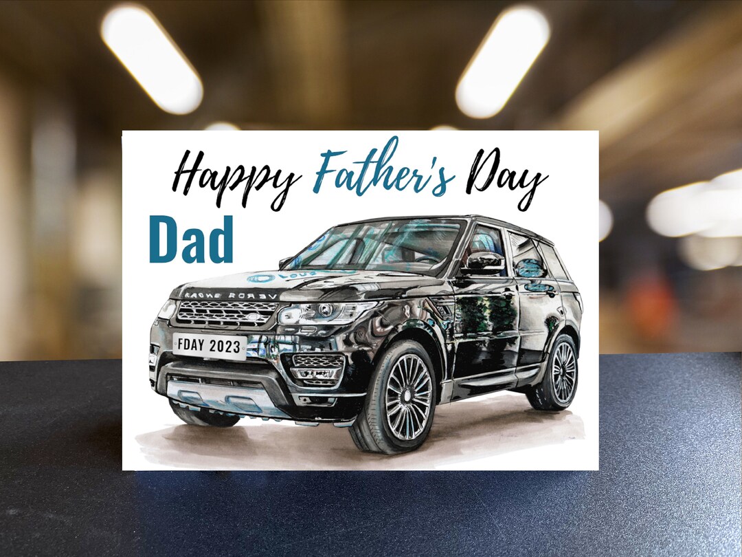 Range Rover Father's Day Card, Personalized Black Land Rover Range ...