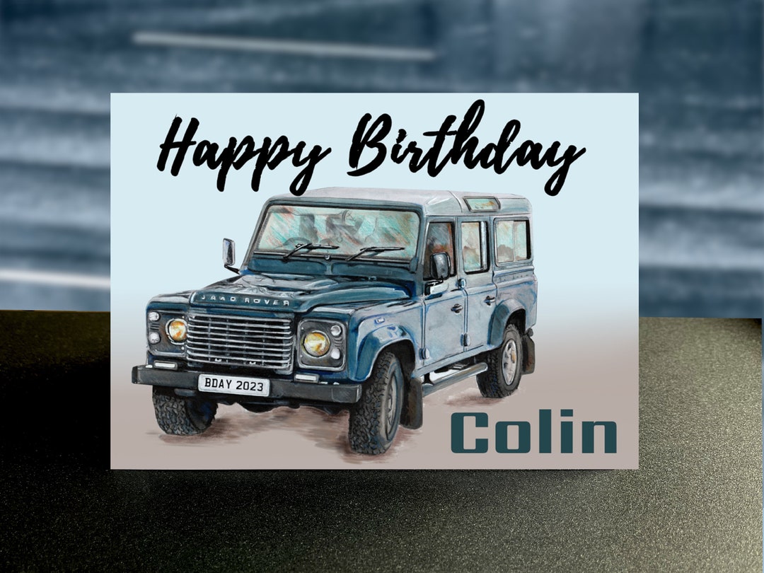 Personalised Land Rover Defender Birthday Card for Him, Personalised ...