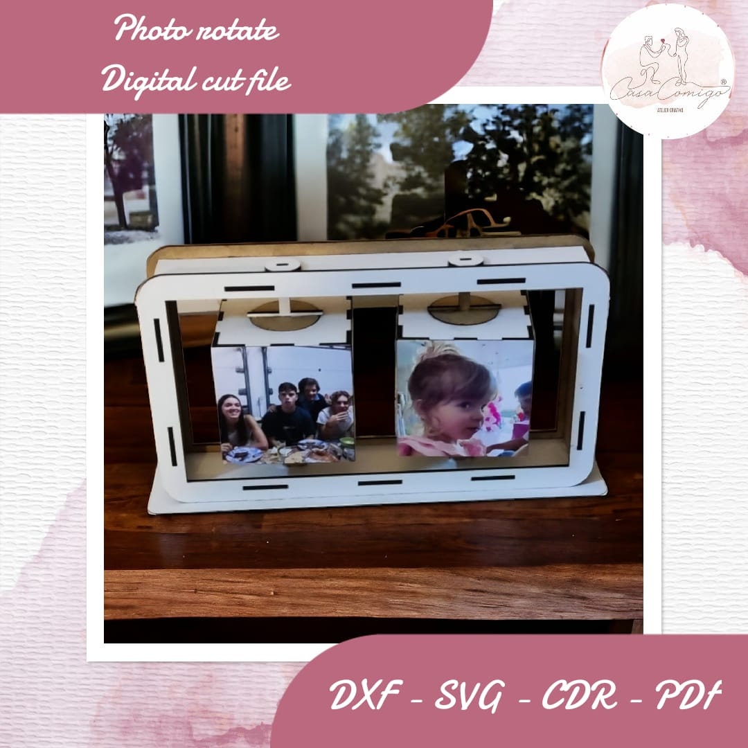 Photo Rotate - Laser Cut Cube Photo Frame Template - Etsy