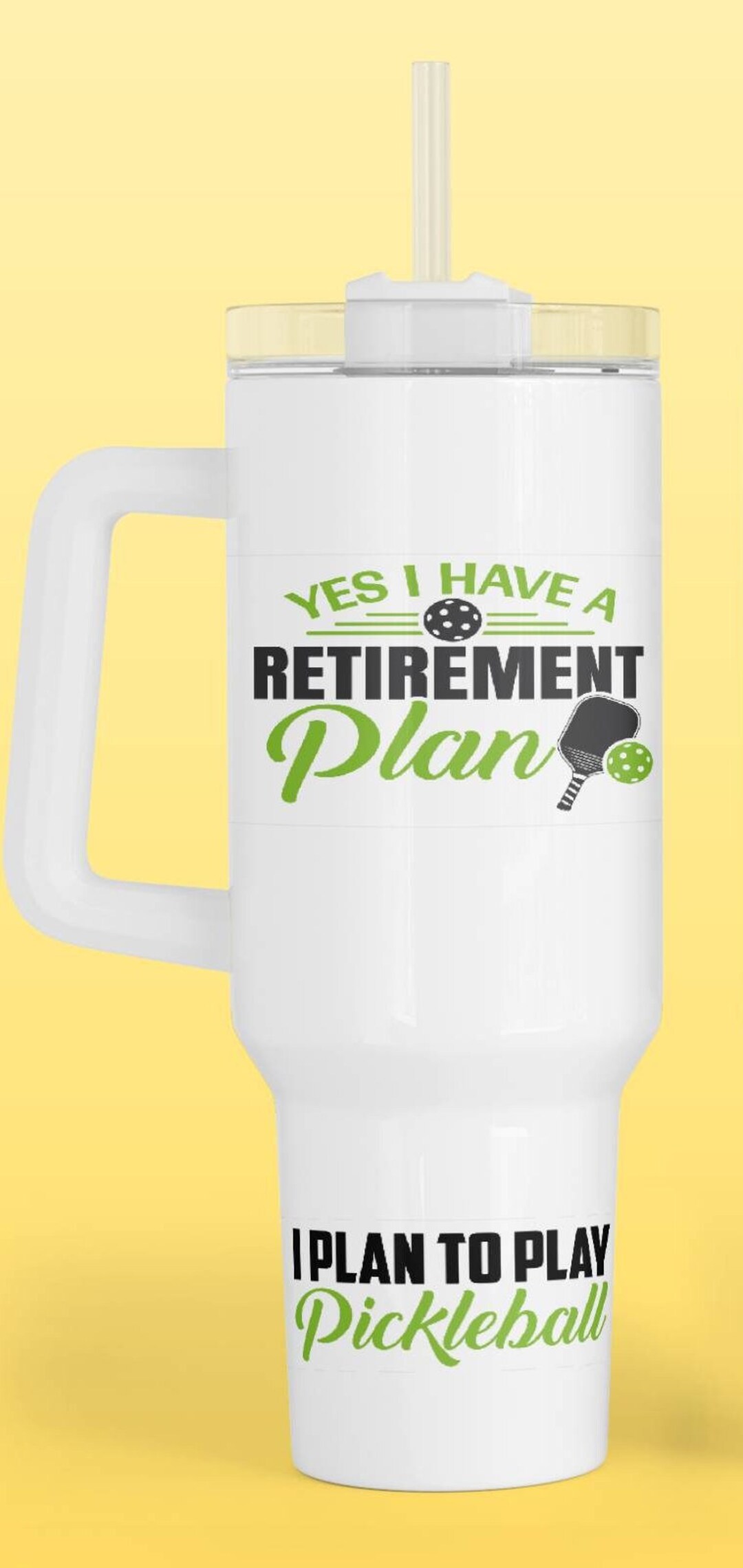 40 Ounce Tumbler Pickleball Retirement Plan Stainless Steel With Lid ...