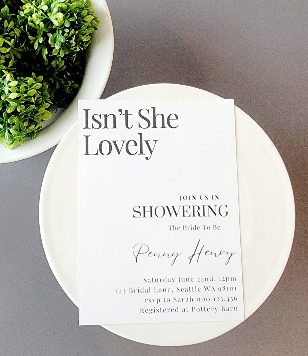 Minimalist Bridal Shower Invitation, Wedding Shower Invite, 5x7 ...