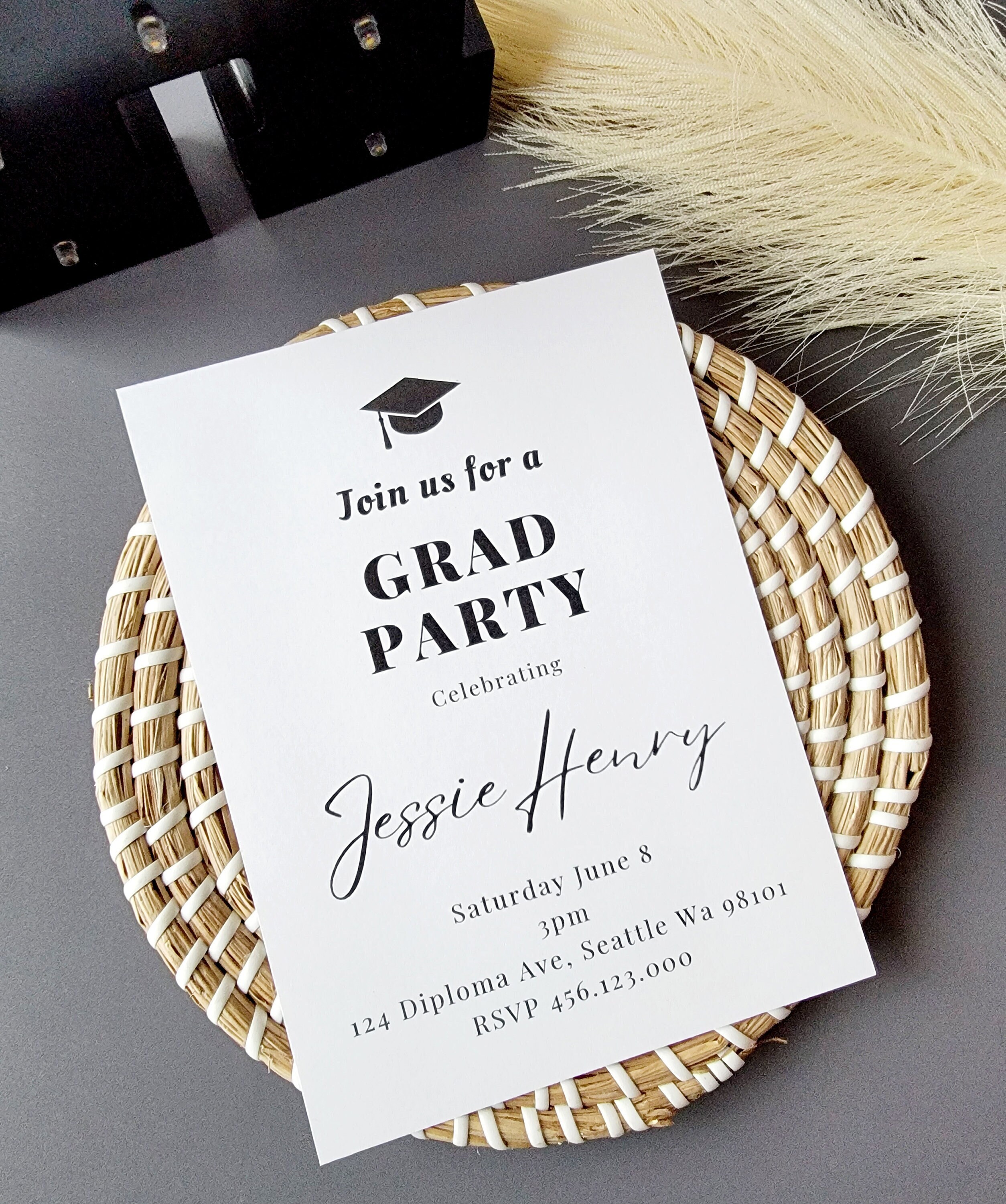 Printable Graduation Party Invitation, 5x7 Invite, Grad Party Invite ...