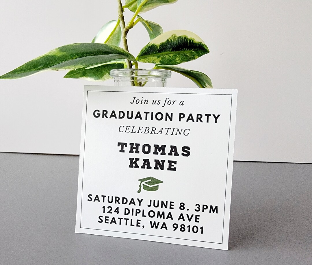 Classic Square Grad Party Inserts, Custom Graduation Details ...