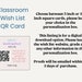 Printable Wish List QR Code Card, Classroom Wishlist QR Code, Teacher ...