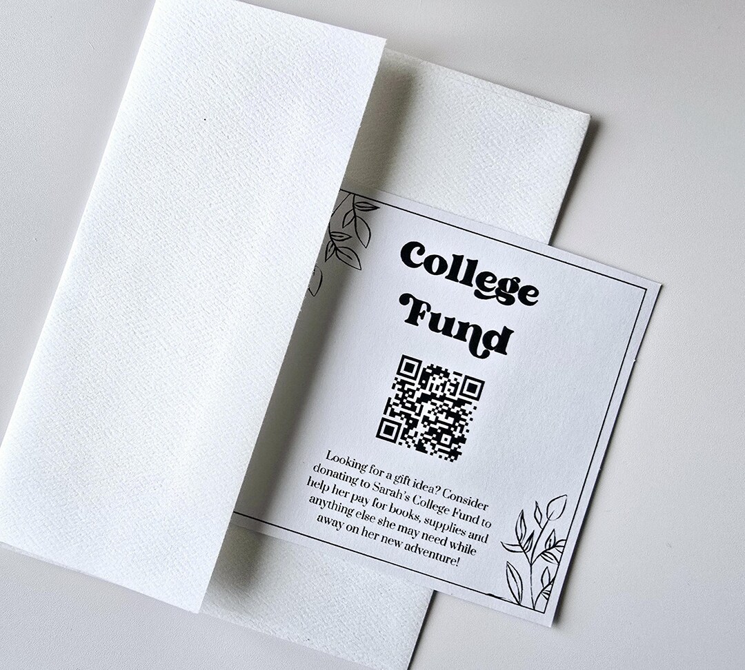 Classic Square Grad Party Inserts, Custom QR Code Card, Graduation ...