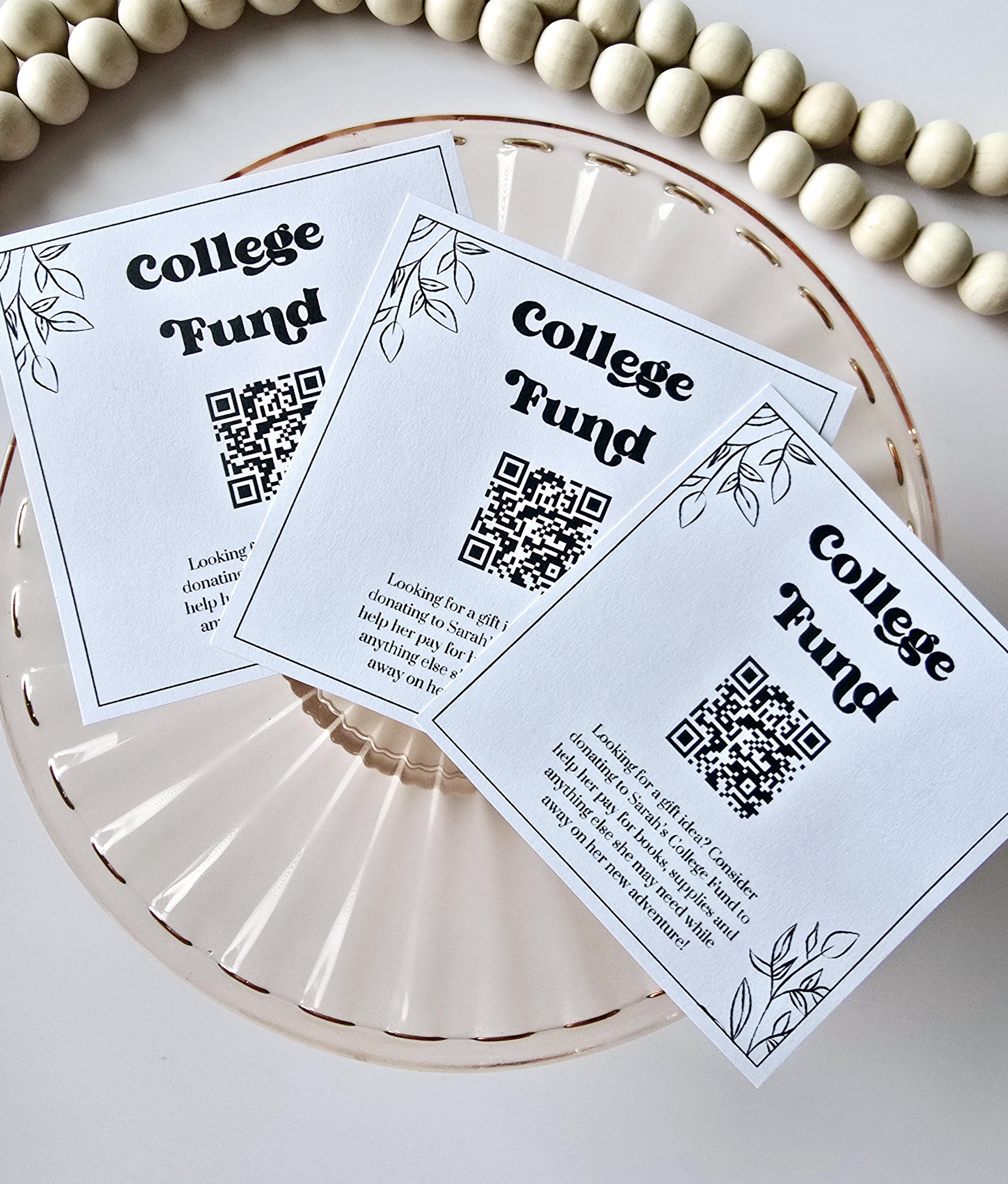 Printable Square Grad Party Inserts, Custom Graduation QR Code ...