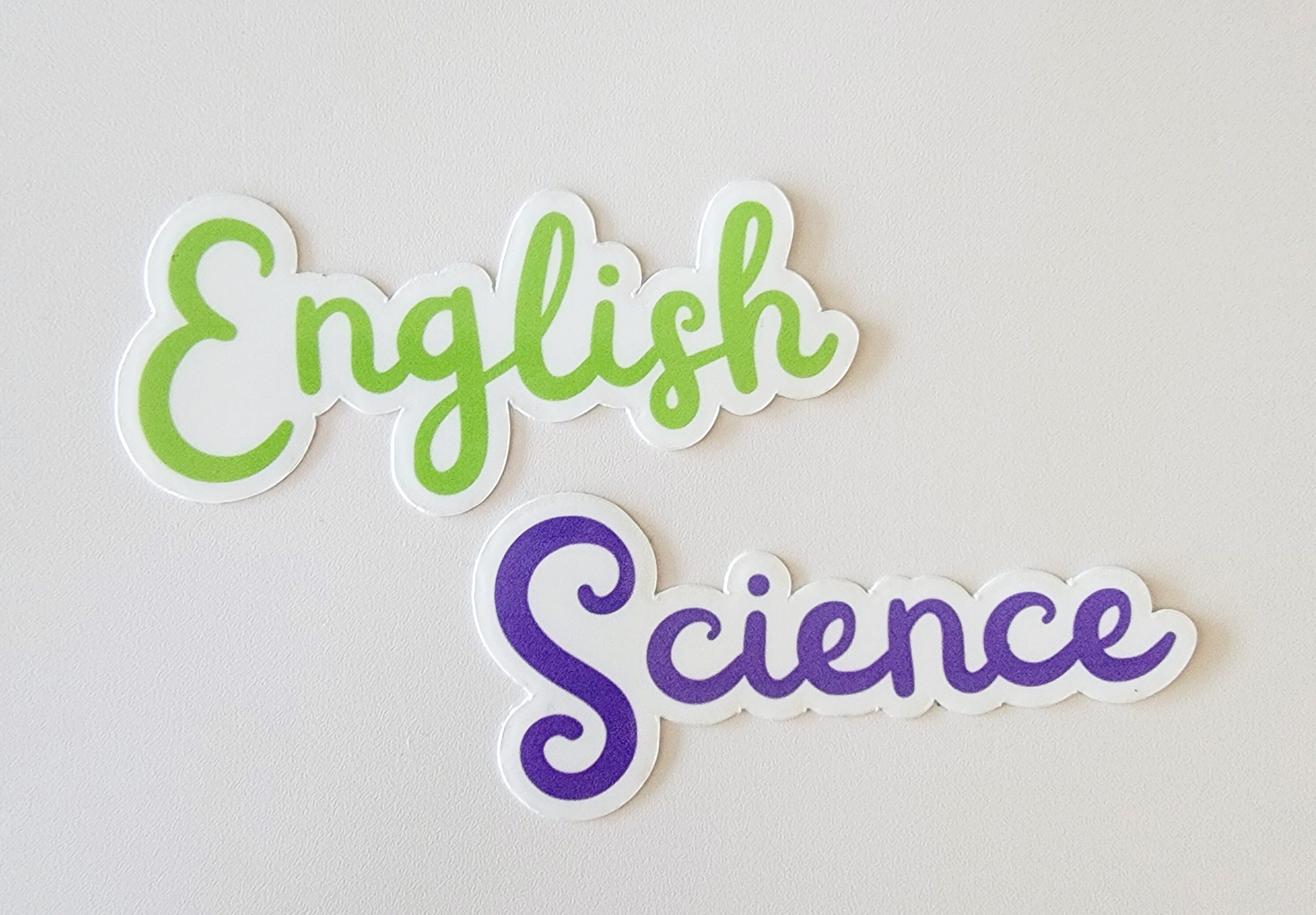 High School Subject Laminated Stickers, Notebook Stickers, Divider ...