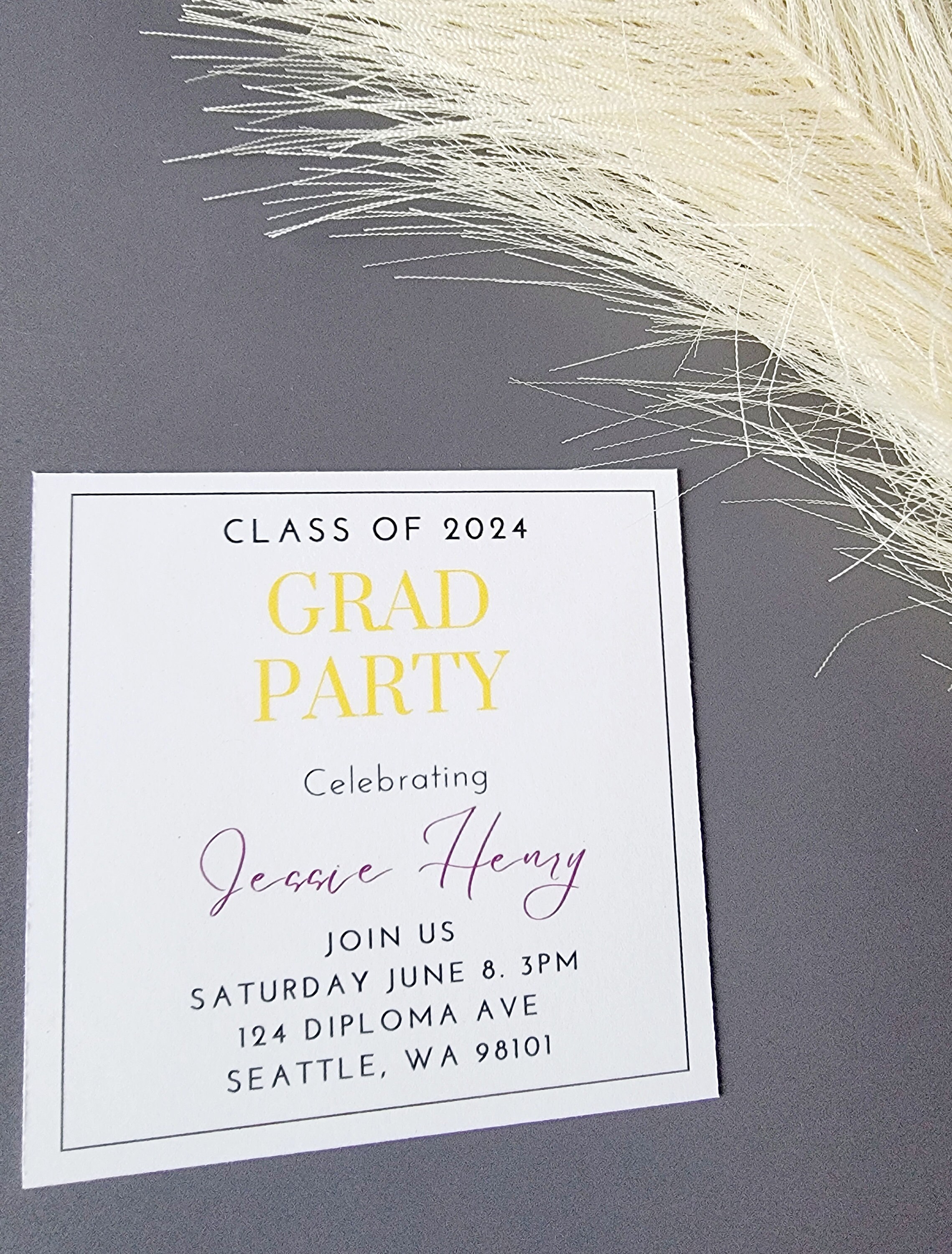 Printable Square Grad Party Inserts, Custom Graduation Details ...