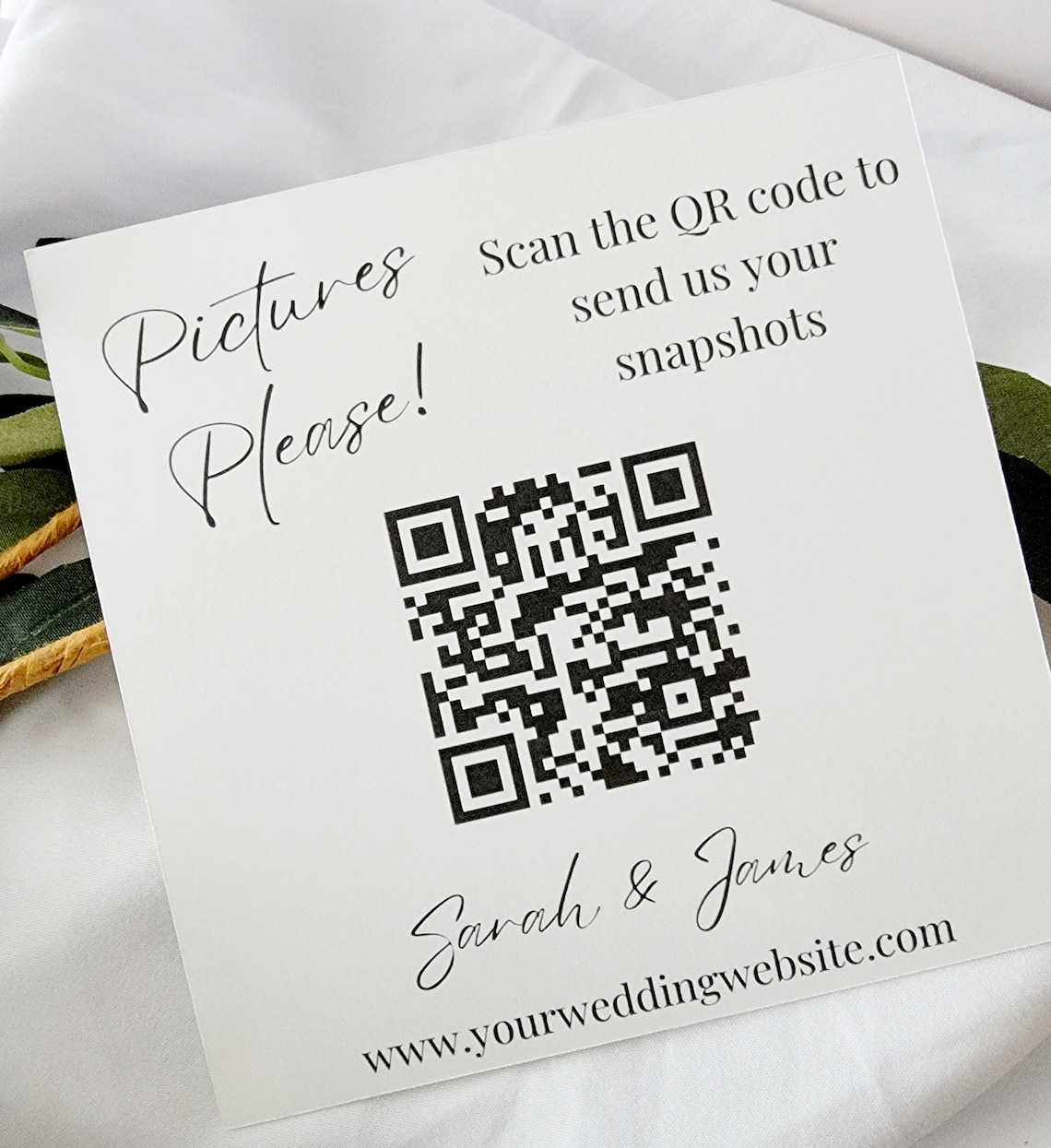 Printable Wedding QR Code Sign, QR Code Card for Wedding, Wedding Photos QR Card, Wedding Table ...