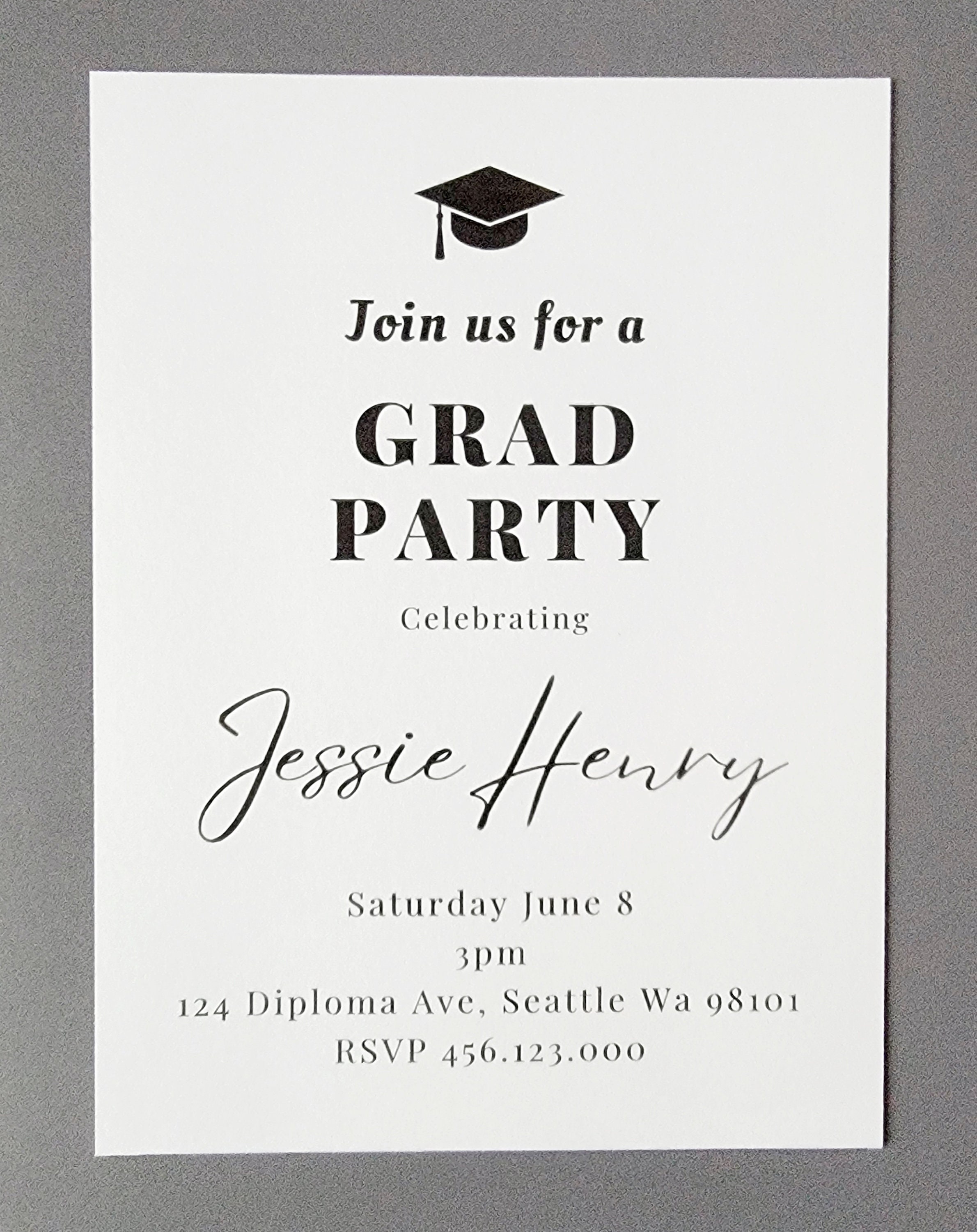 Printable Graduation Party Invitation, 5x7 Invite, Grad Party Invite ...