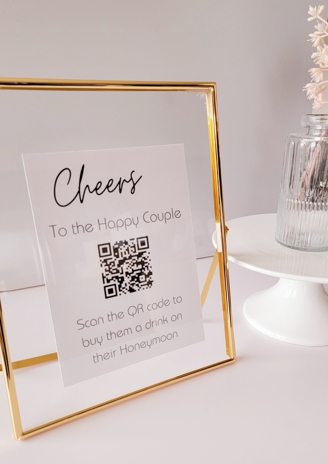 QR Code Wedding Sign, 5x7 Digital Download, Bridal Shower Decor ...