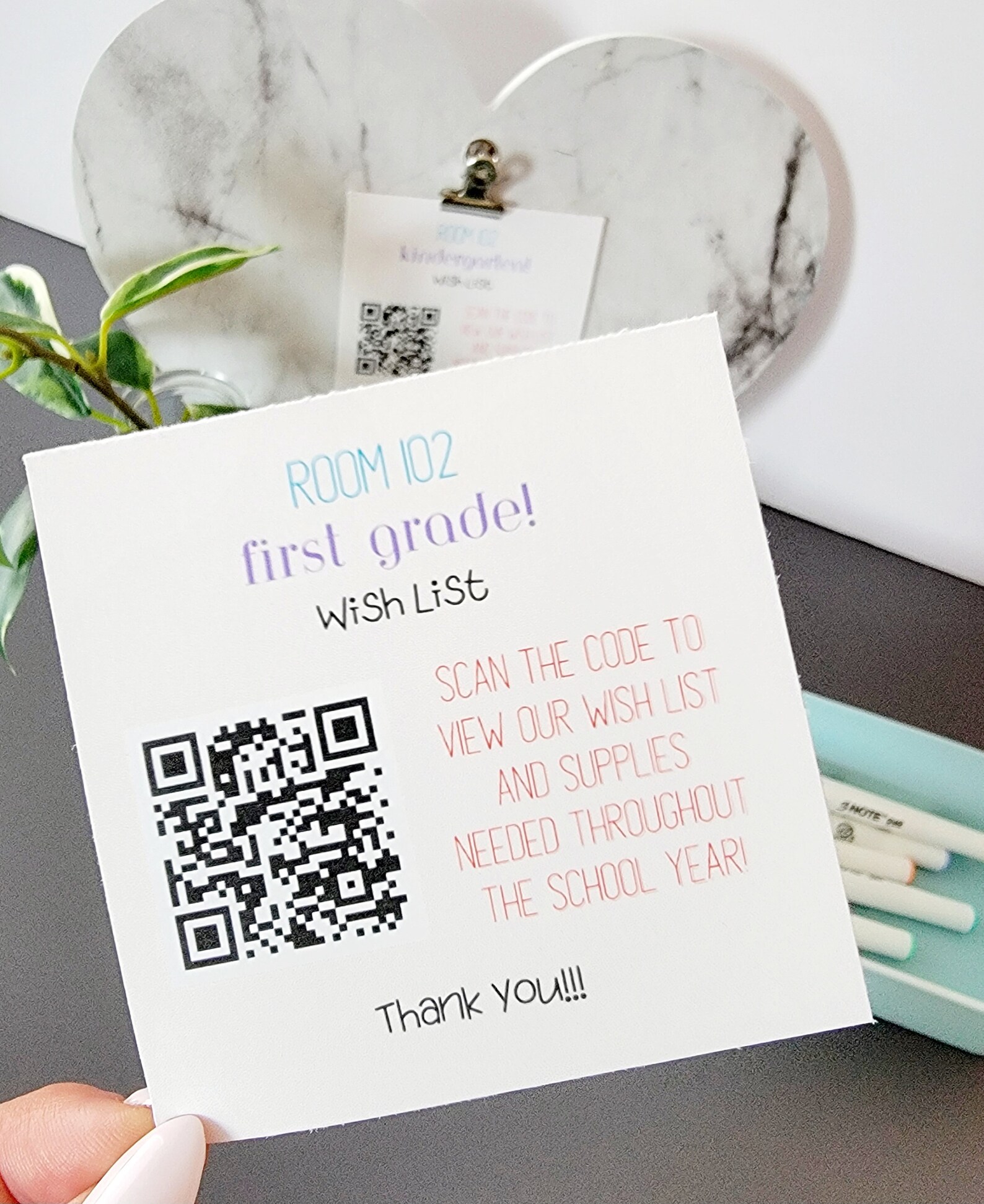 Printable Wish List QR Code Card, Classroom Wishlist QR Code, Teacher ...