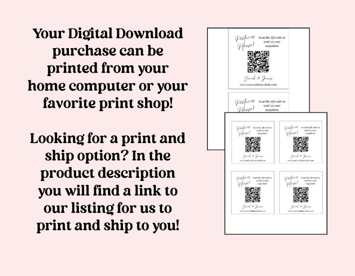 Printable Wedding QR Code Sign, QR Code Card for Wedding, Wedding ...