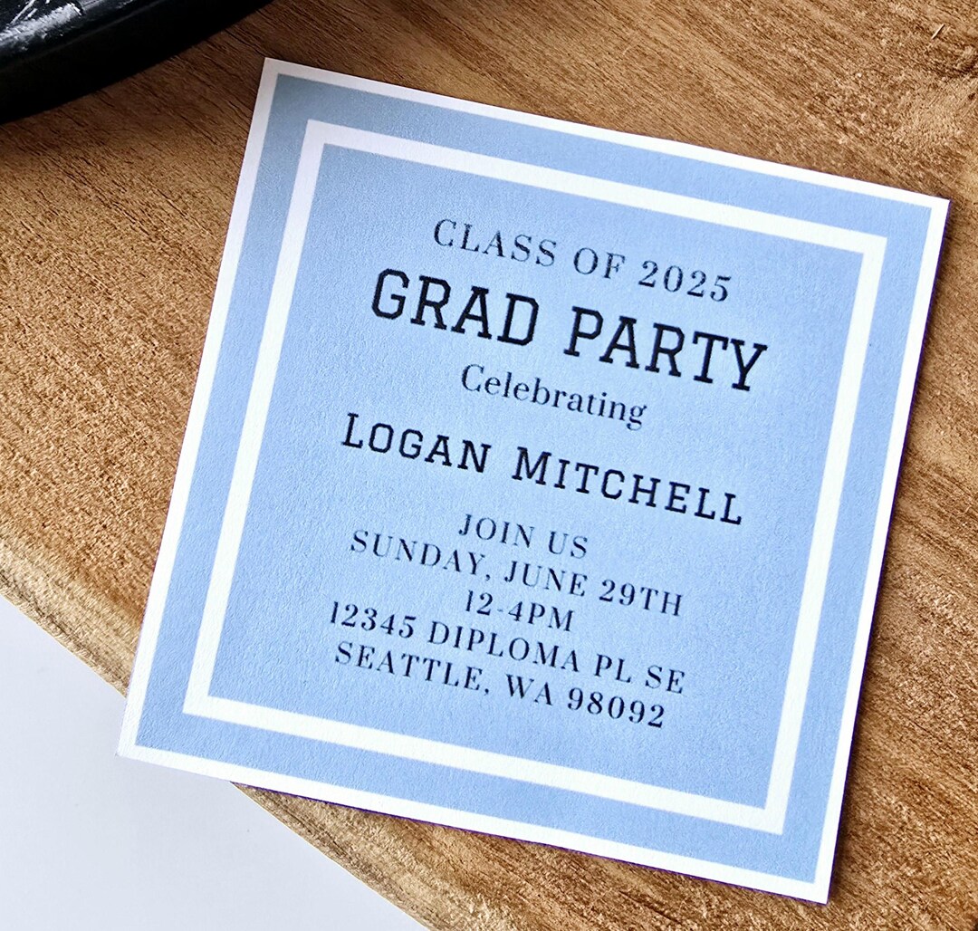 Classic Square Grad Party Inserts, Custom Graduation Details ...
