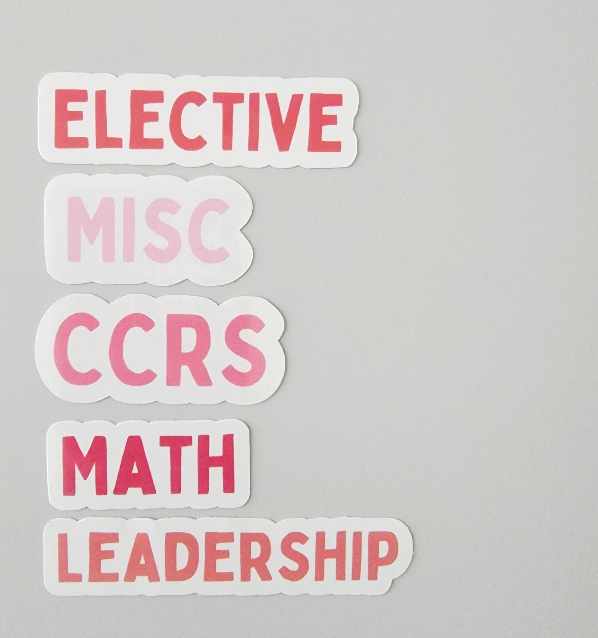 High School Subject Laminated Stickers, Notebook Lables, Divider ...