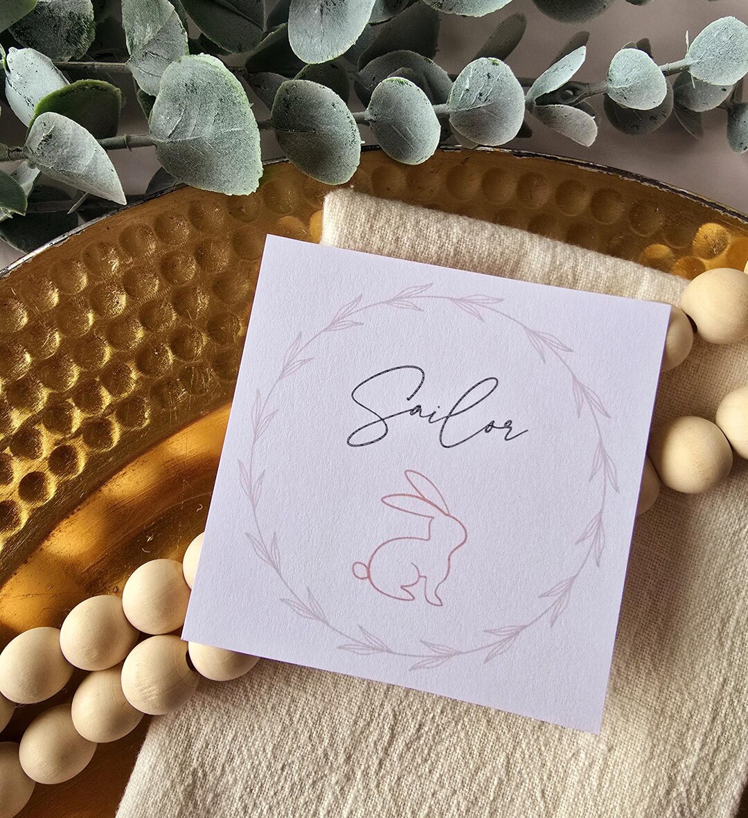 Personalized Easter Place Cards, Custom Easter Name Tag, Easter Dinner ...